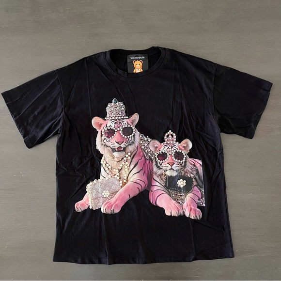 High Heels on the High Road | Tops | New Light Pink Tiger Allover Pearl ...